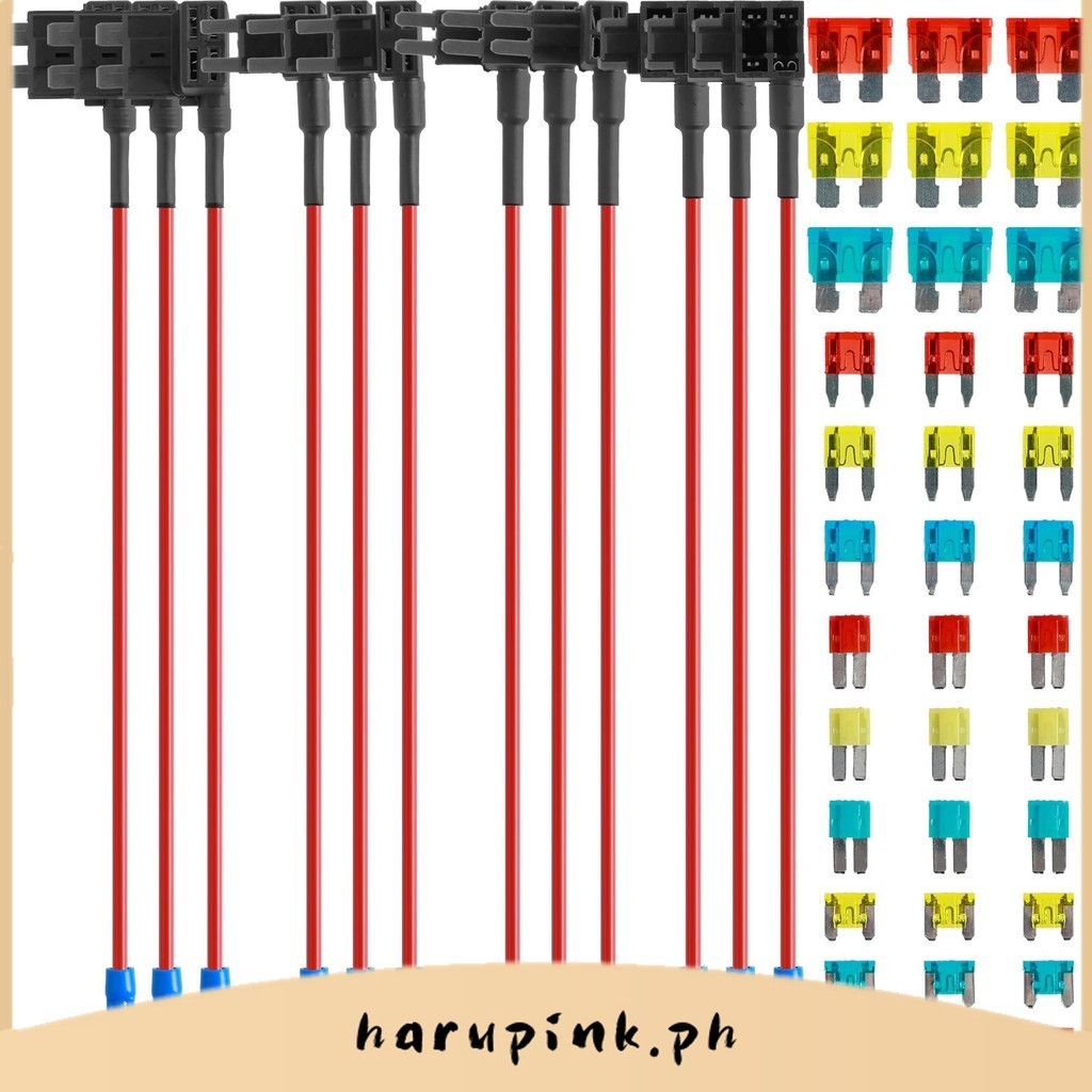 12Pcs 4 Types Fuse Tap Professional 12V Fuse Holder Tap Kit Standard ...