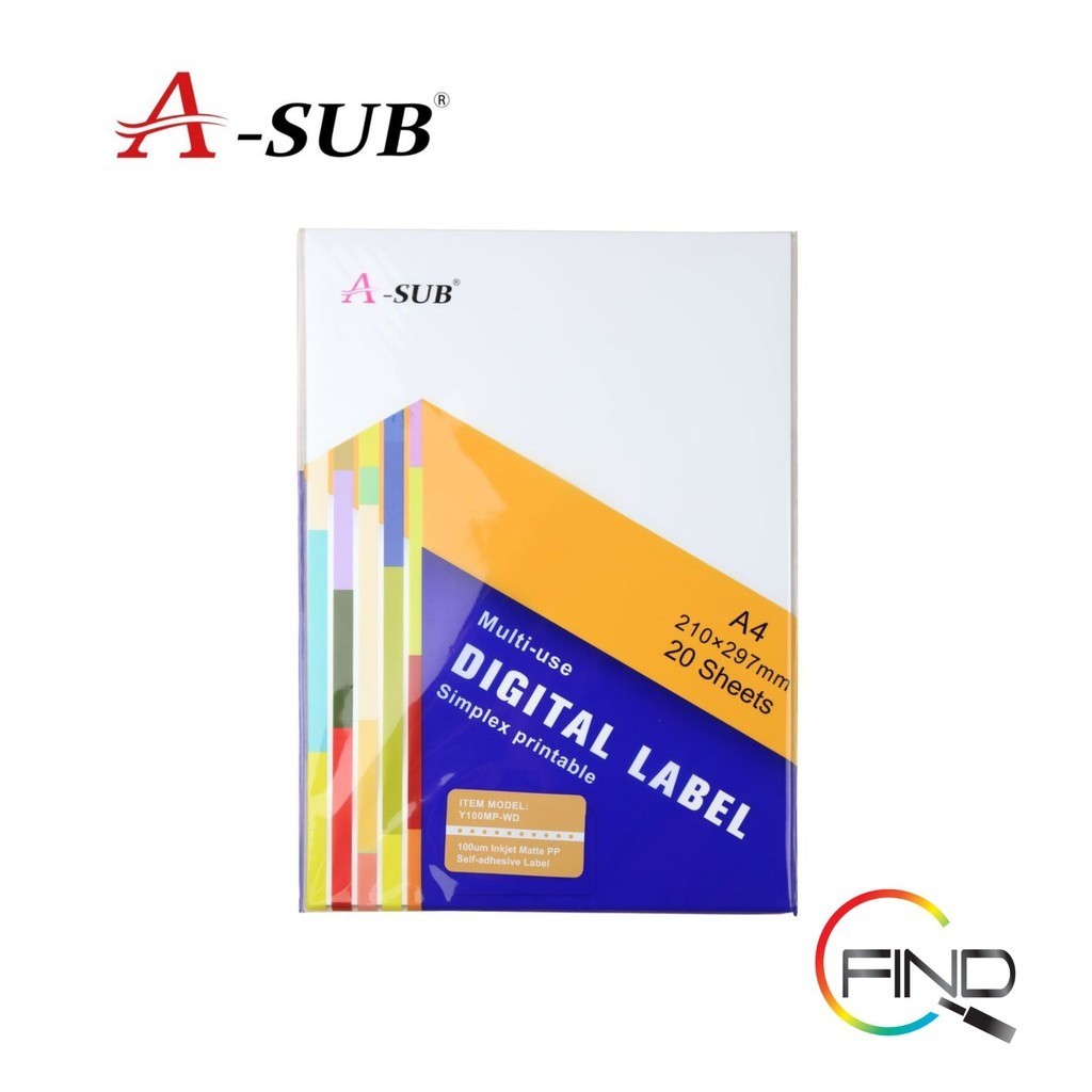 A-Sub 100um Inkjet Matte PP Sticker - Self-adhesive Label - A4/8.268 ...