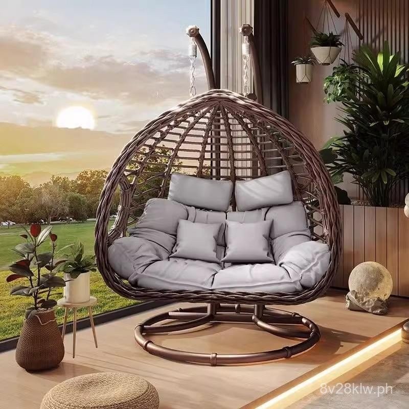 Outdoor Indoor Hanging Chair Swing Hanging Basket Rattan Chair Hanging ...