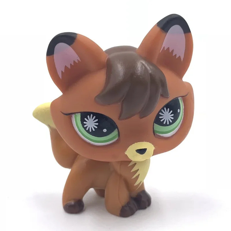 Rare animal Littlest pet shop lps toy #807 brown Fox with black ears ...