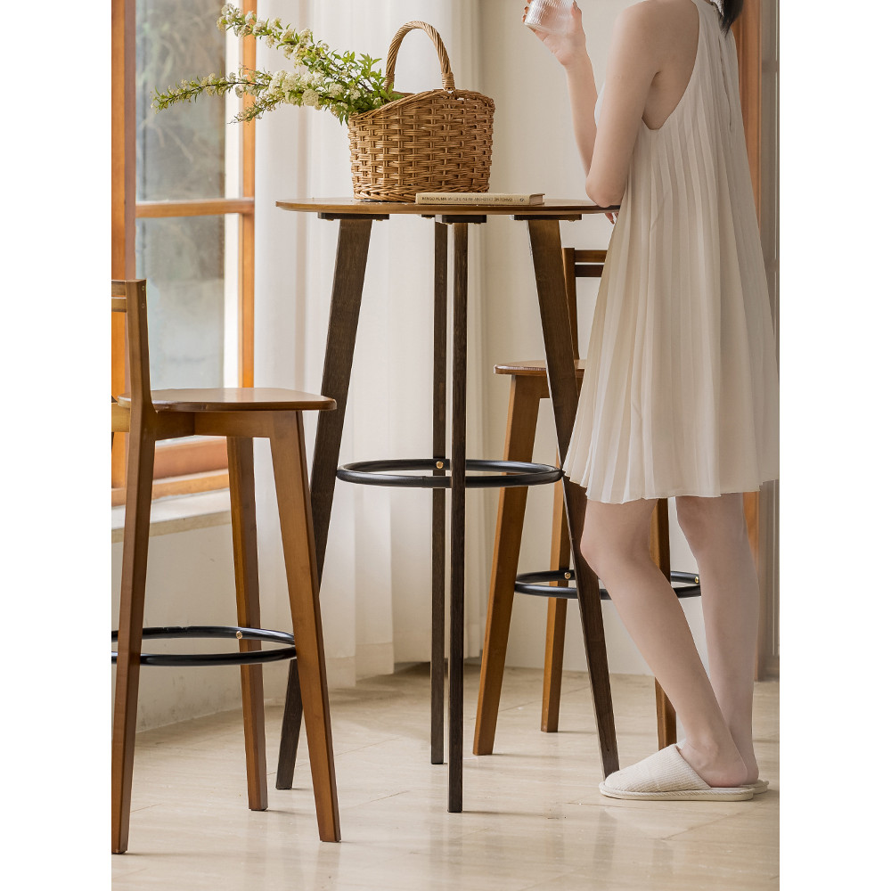 Bar Counter Home Wall High Leg Bar Counter Small round Table Living ...