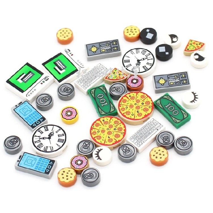 MOC Small Particle Building Blocks Printed Food Computer Keyboard Road ...