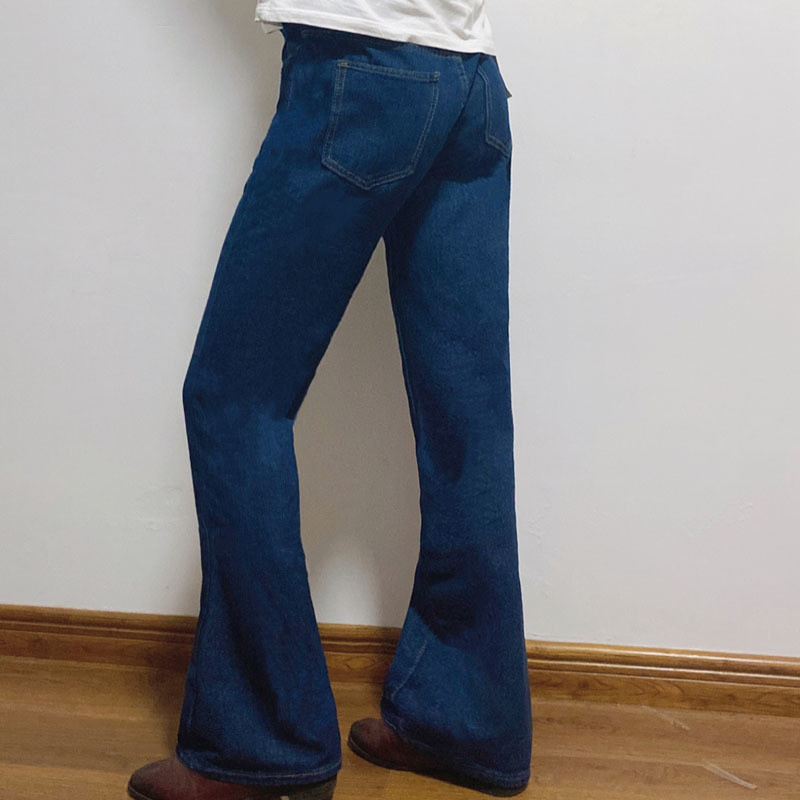 80s Big Flared Pants Men's High Waist Stretch Big Feet Pants Men's ...