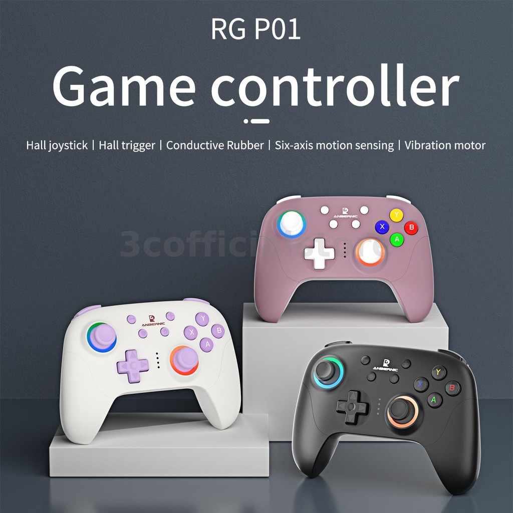 ANBERNIC RG P01 Tri-mode Game Controller Six-axis Hall Joystick RGB ...