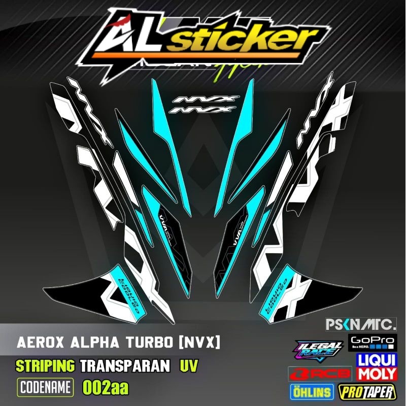 Decal Sticker Striping Transparent Uv Variations All New Aerox Alpha ...