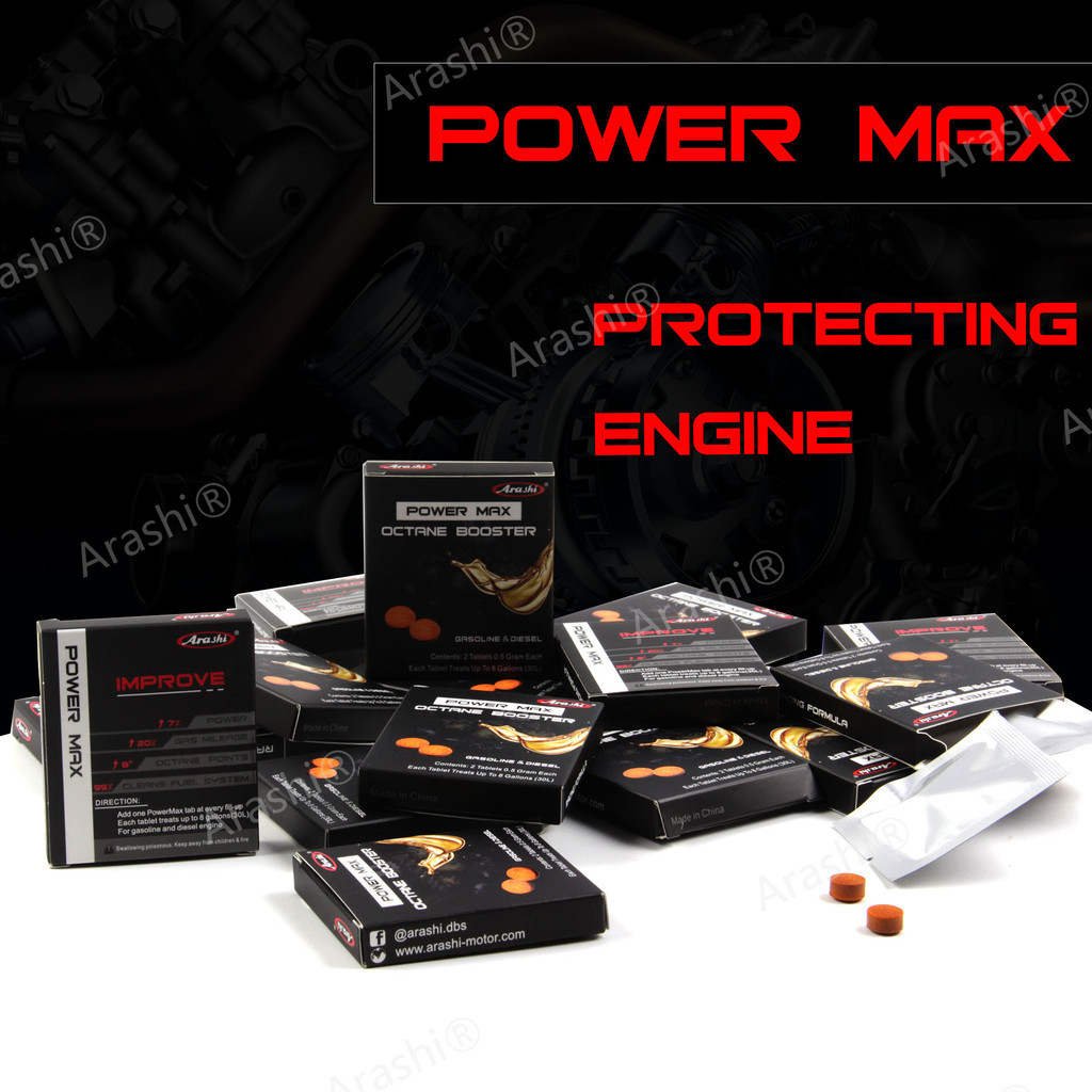 Arashi 6 Pack Power Max Tablet Motorcycle Octane Booster Oil Gas Fuel ...
