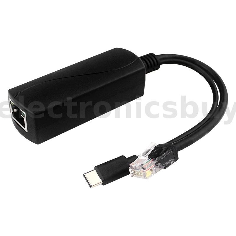 100Mbps/1000Mbps 5V 3A Type-C Power Over Ethernet Active POE Splitter ...