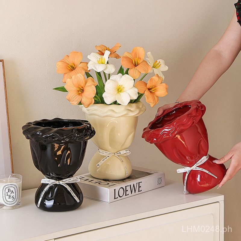 Coffee Table Vase Water Cultivation Elegant Simple Style Fresh Flowers ...