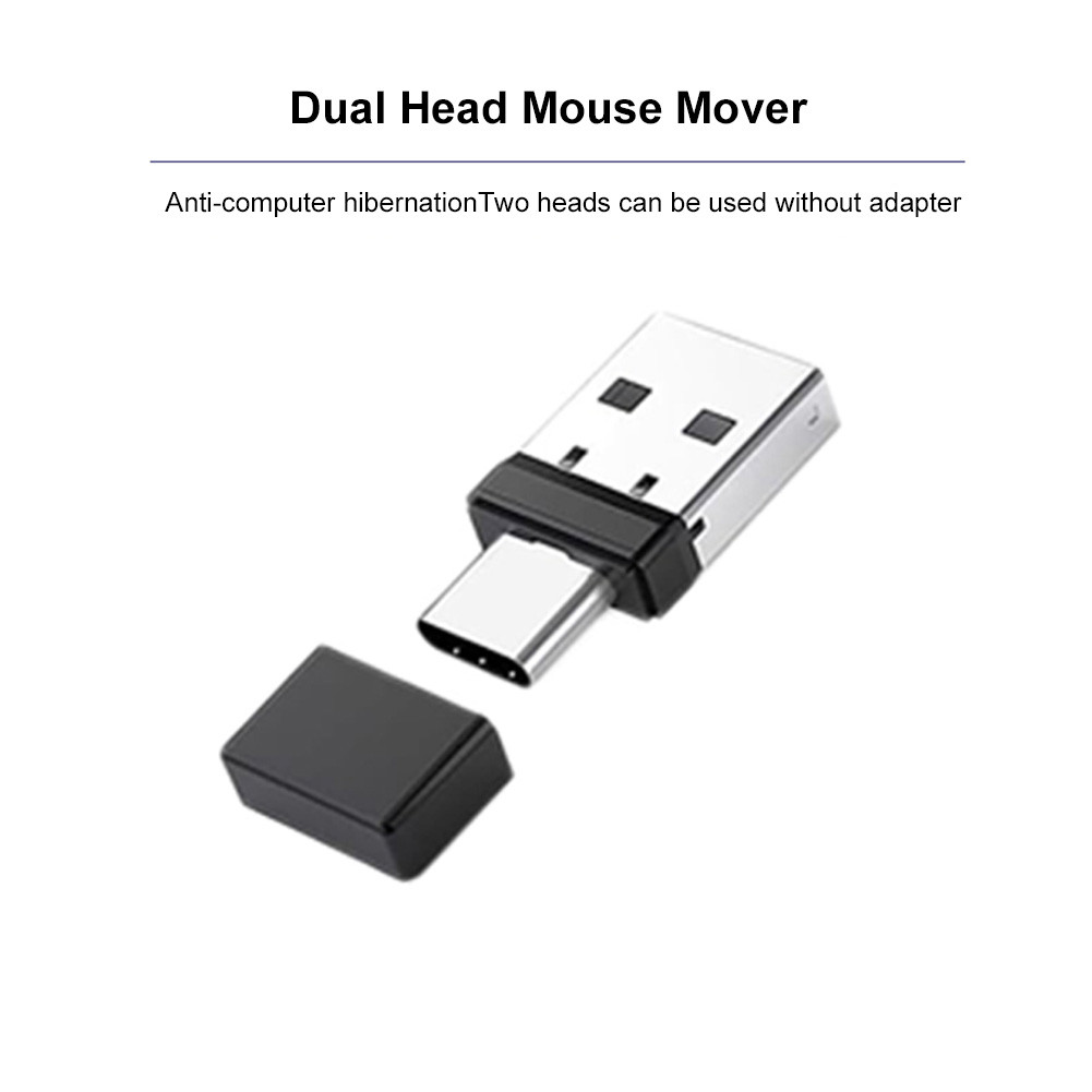 2 In 1 Mouse Jiggler USB Type C Undetectable Mouse Mover Automatic ...