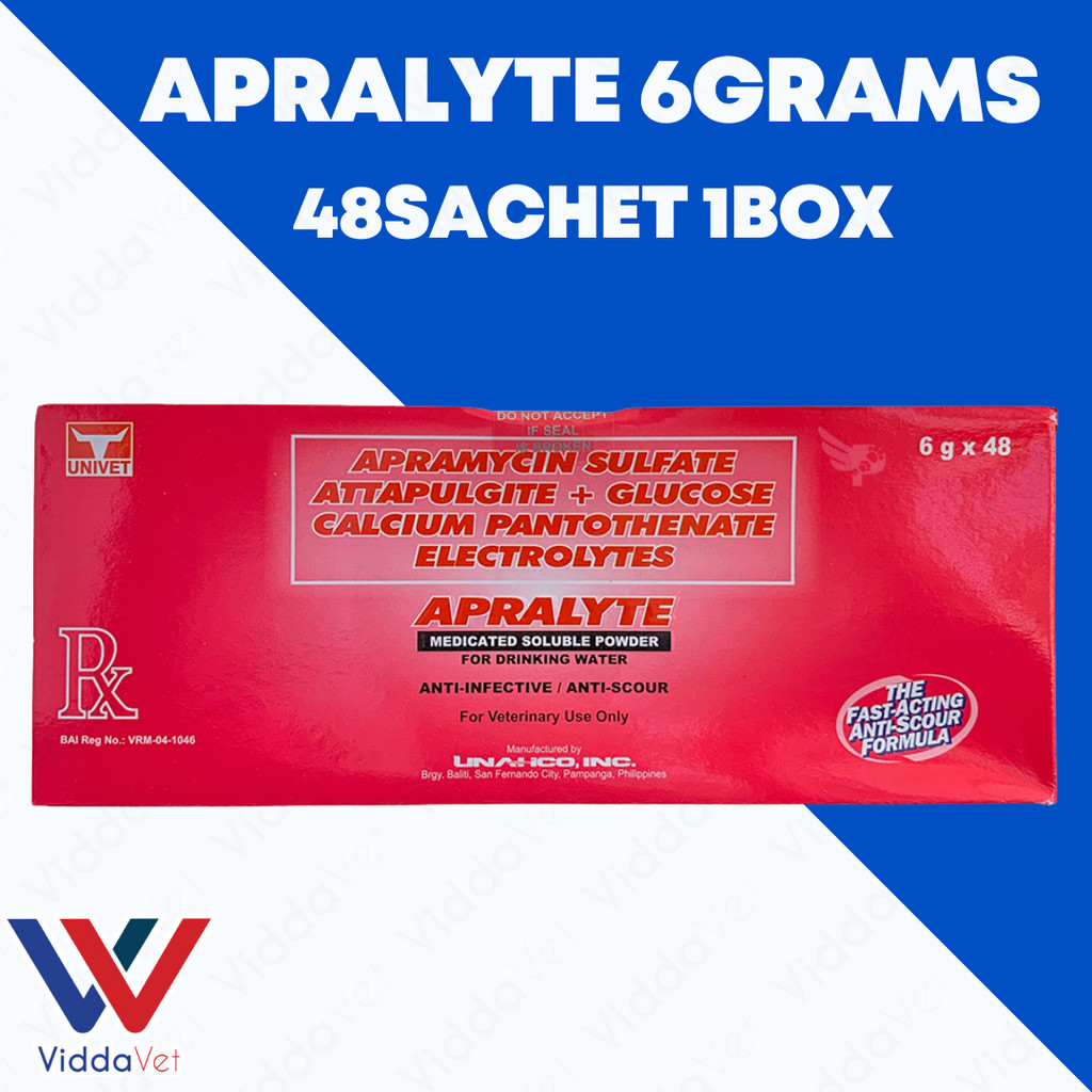 Apralyte Powder 6grams for 48sachet for Water Soluble for Pigs Anti ...