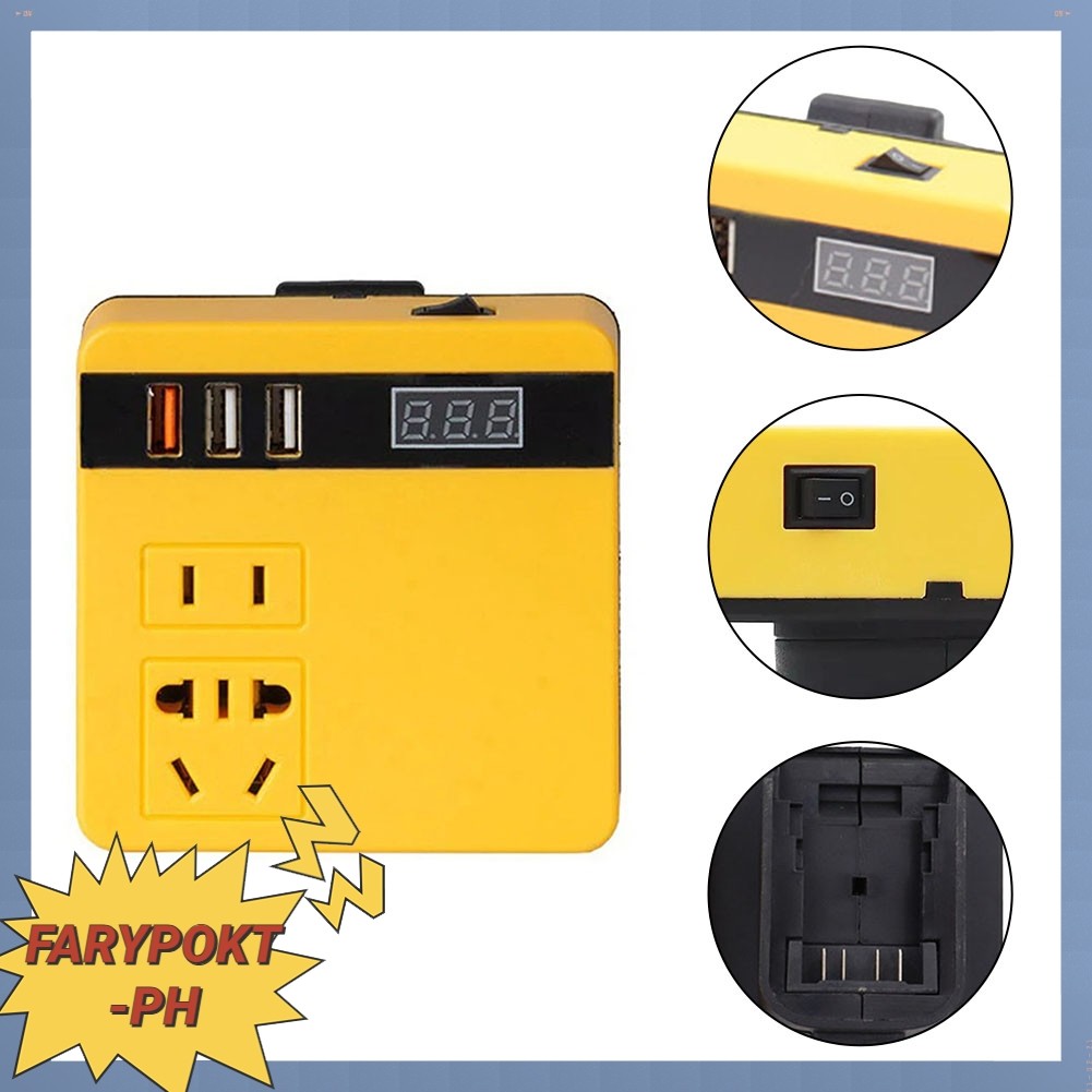[FARYPOKT] 120W Lithium Battery Inverter 21V to AC220V DC5V12V Inverter ...