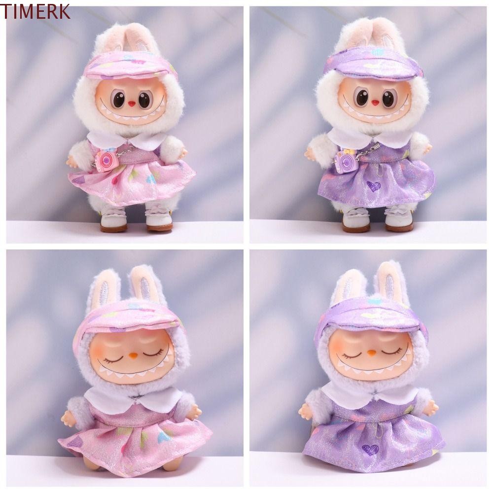 TIMERK Labubu Doll's Dress Set, Shiny Loveheart Skirt Sitting Labubu ...