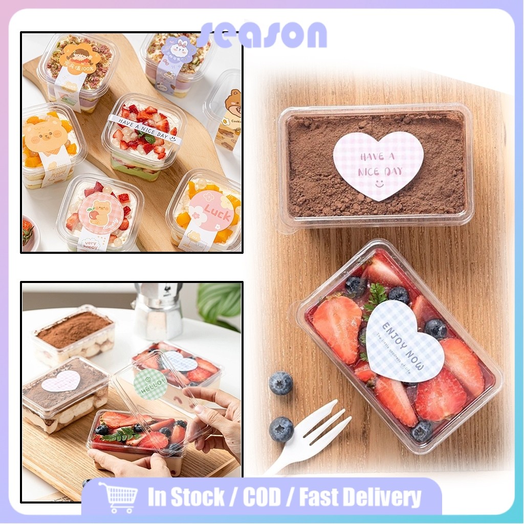 50Pcs Cake Box Disposable Mousse Dessert Box Plastic Transparent ...