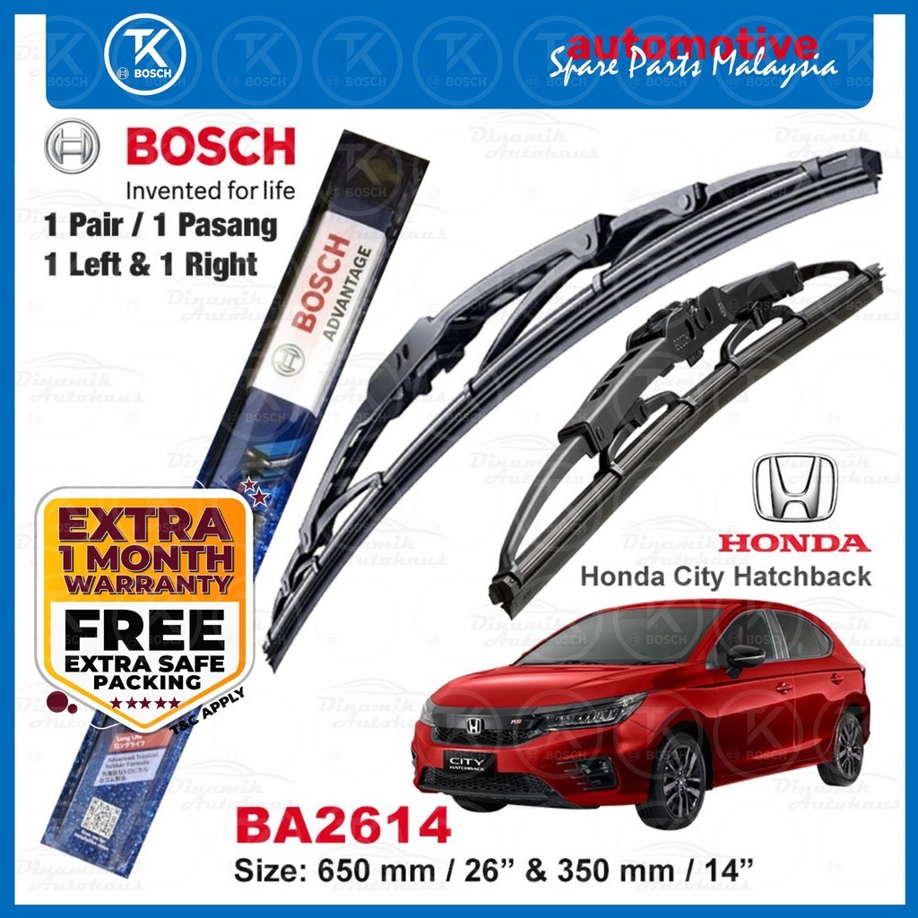 Honda City Hatchback Car Front Windscreen Wiper Size 26" & 14" Inch (1 ...