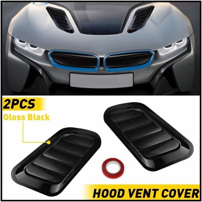 CI Universal Air Flow Intake Hood Scoop, Bonnet Vent Cover Sticker ...