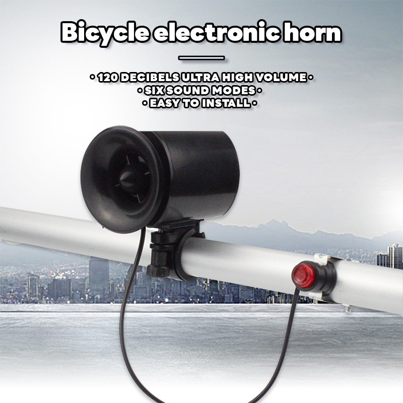 MTB Bike Horn Loud Electronic Warning Anti-theft 6 Sounds Bell Bicycle ...