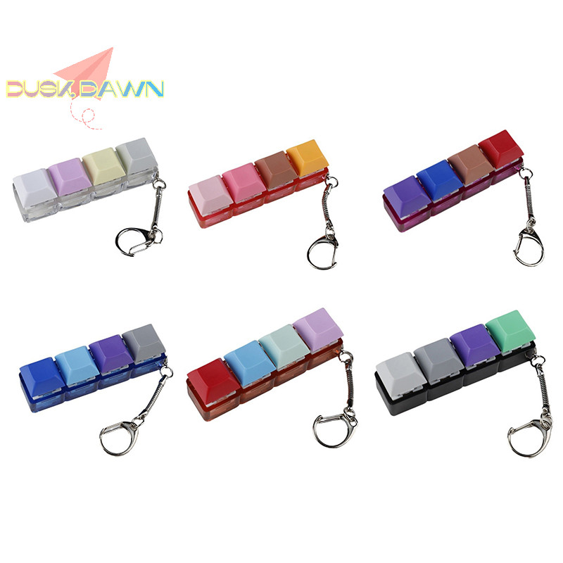 [Dusk Dawn] 4-Keys Mechanical Keyboard Key Toy Keychain Party Stress ...