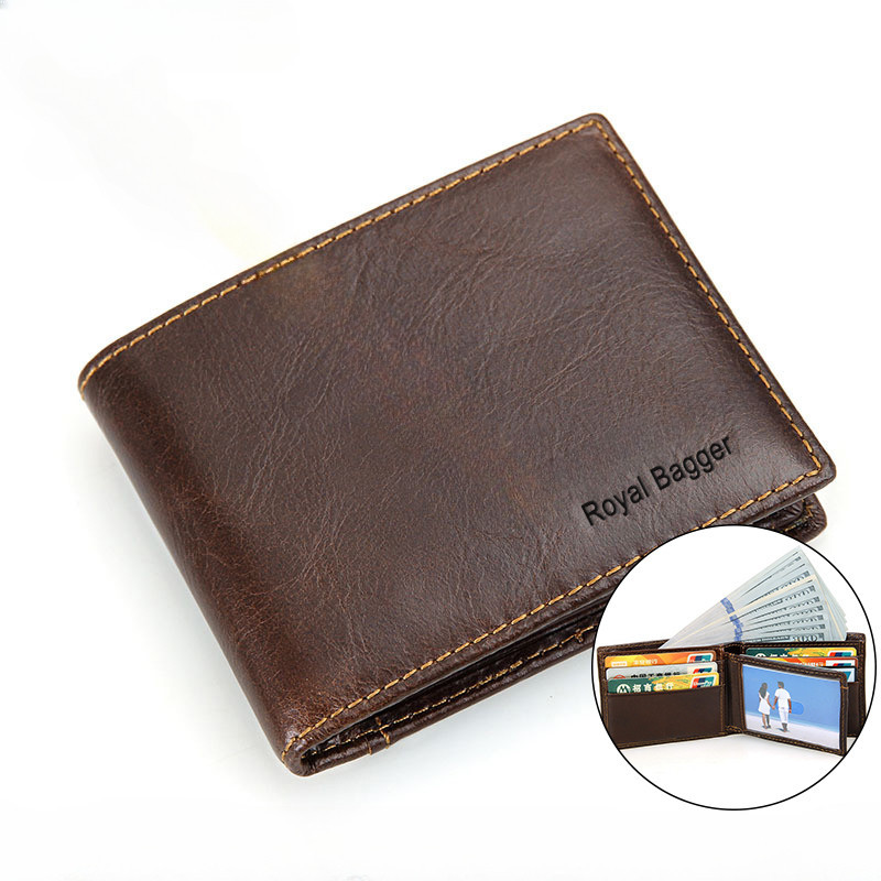 Royal Bagger RFID Short Wallets For Men Genuine Cow Leather Fashion ...
