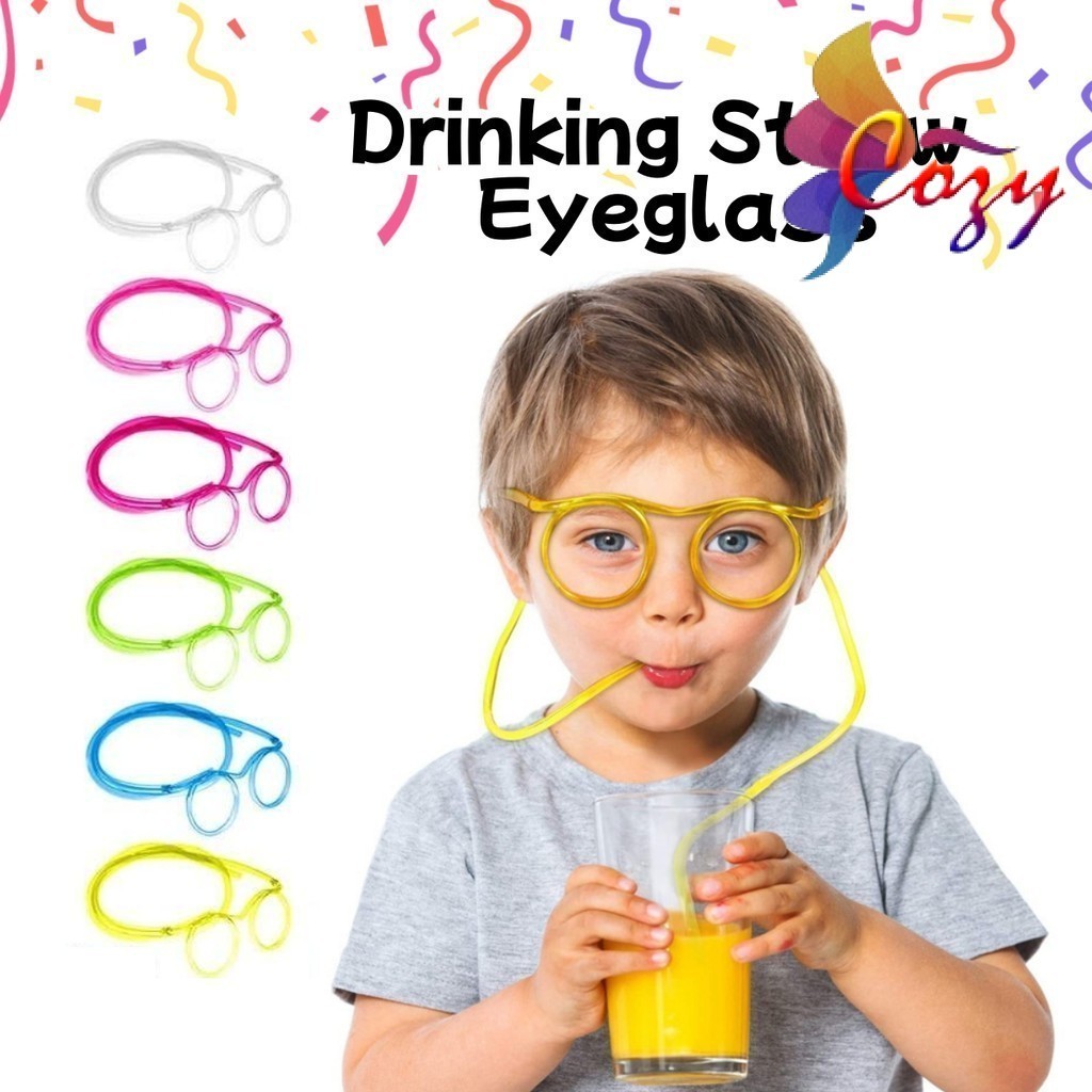 Fun Flexible Drinking Straw Eyeglass Detachable Long Plastic Non Toxic ...