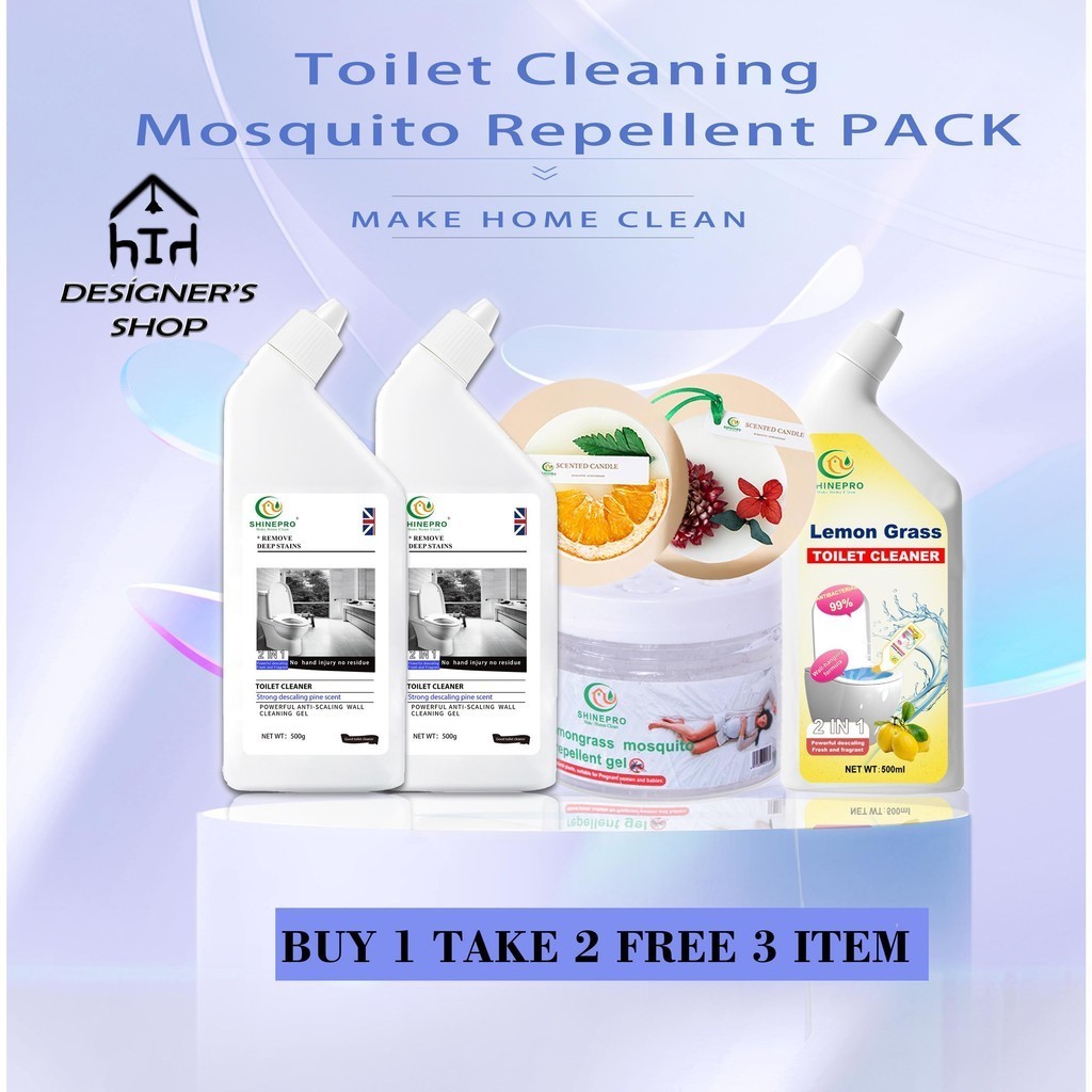 Shinepro Toilet Cleaner 500g.Mosquito Repellent PACK. Air Freshener Dry ...