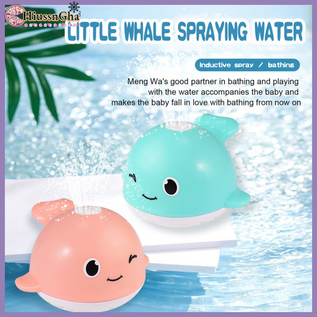 HIHA Baby Bath Tub Toys Water Spray Small Whale Lighting Automatic ...