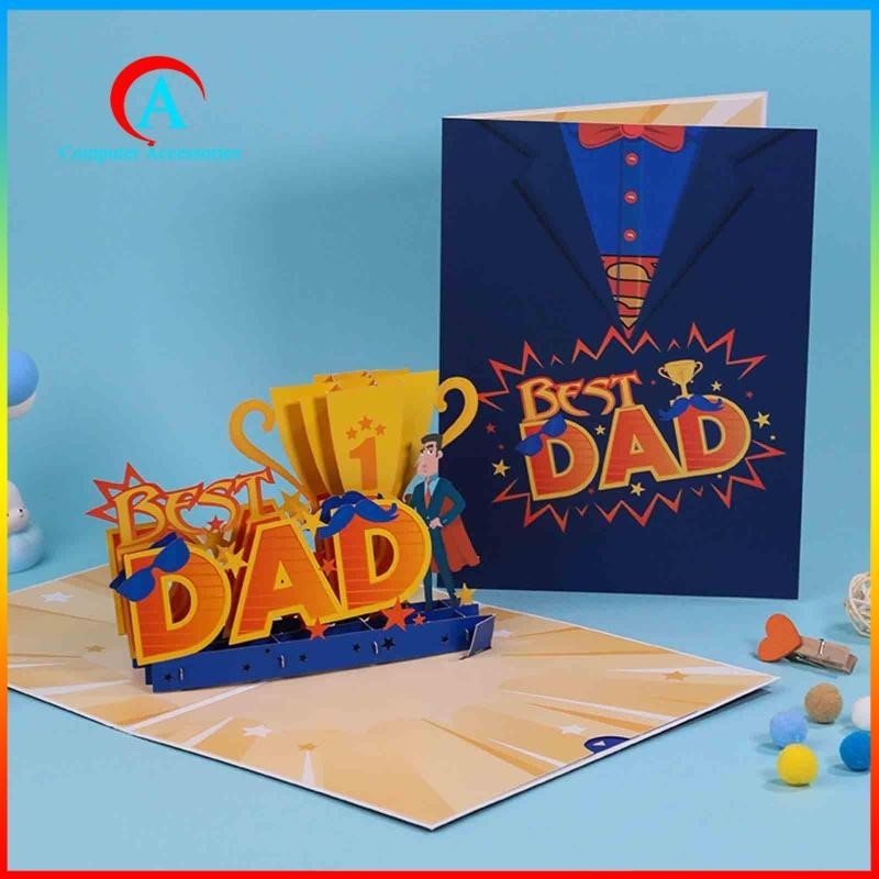 [ 3D FatherS Day Card Best Dad Father's Day Greeting Card for Dad Men ...