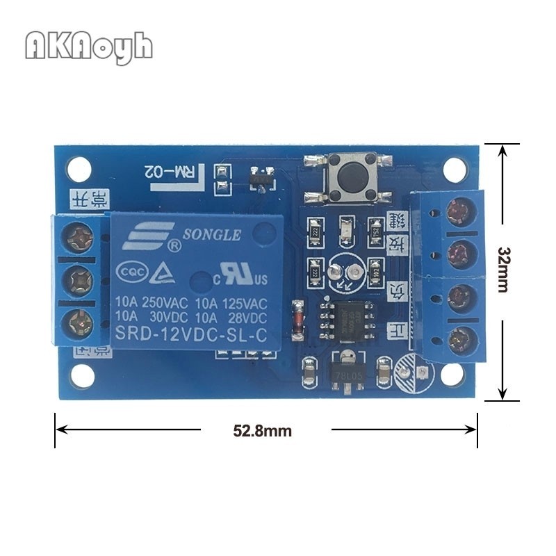12V Single Bond Button Bistable Relay Module Modified Car Start and ...
