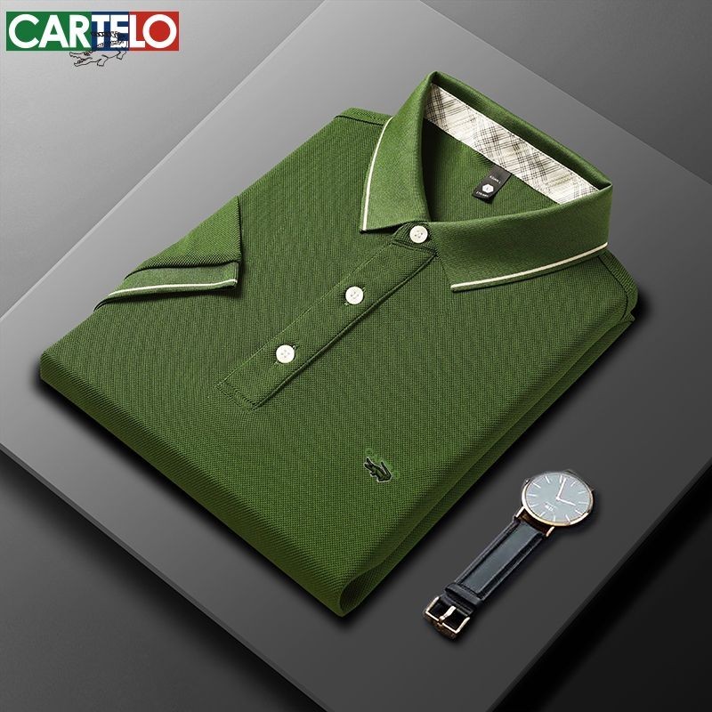 Cartelo Polo Shirt Men's Short-Sleeved, Fashion Polo Crocodile brand Loose Large Size top ...