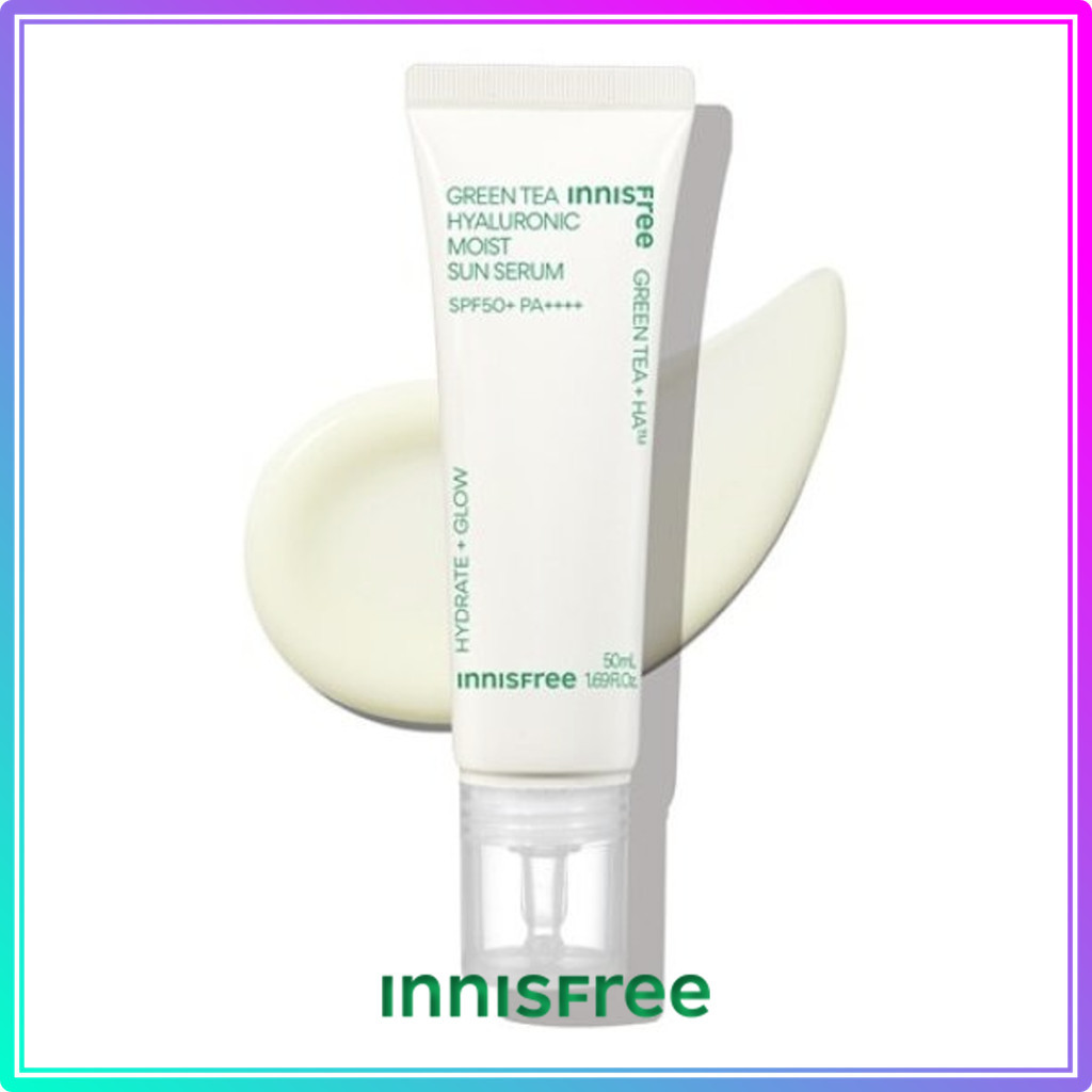 Innisfree Green Tea Hyaluronic Moist Sun Serum SPF50+ PA++++ 50mL ...