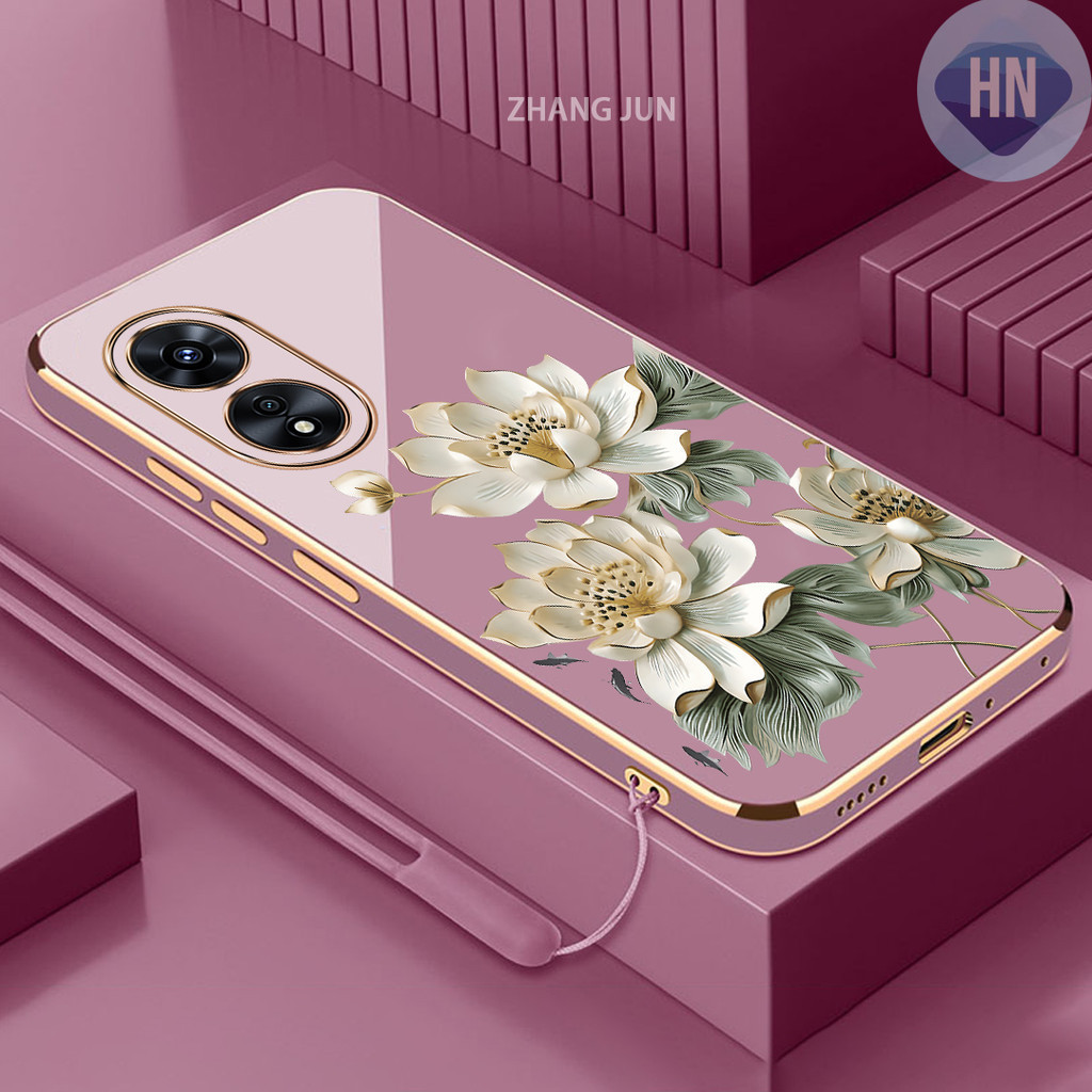 Lotus Casing OPPO A17 A97 5G A38 4G A18 phone case customized lotus ...