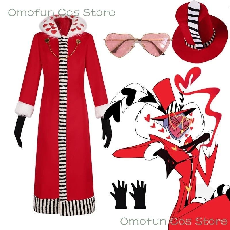 Hazbin Cosplay Val Big V Hotel Valentin Cosplay Costume Outfit Glasses ...