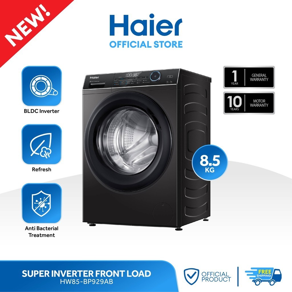 [NEW] Haier HWM85-BP929AB 8.5 kg Super Inverter Wash Front Load Washer Fully Automatic Washing ...