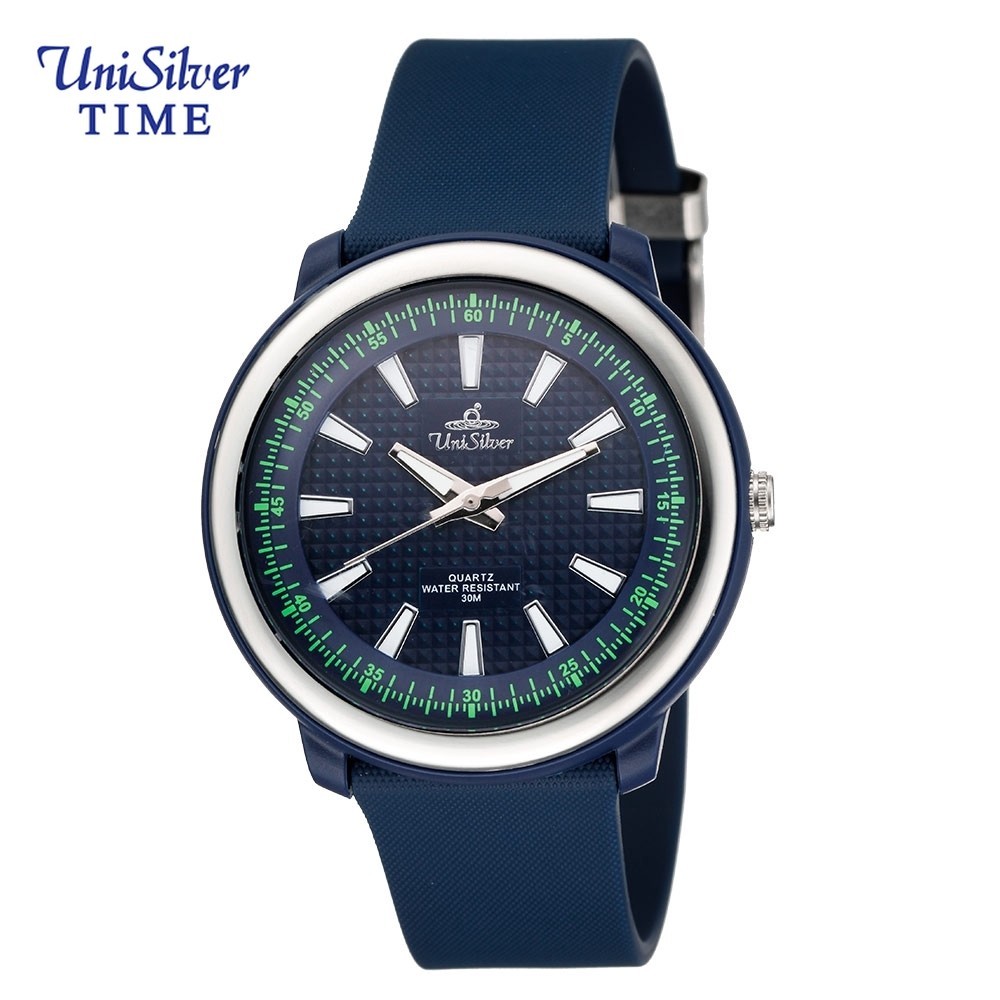 UniSilver TIME UniSex Navy Blue Analog Rubber Watch KW3765-1103 ...