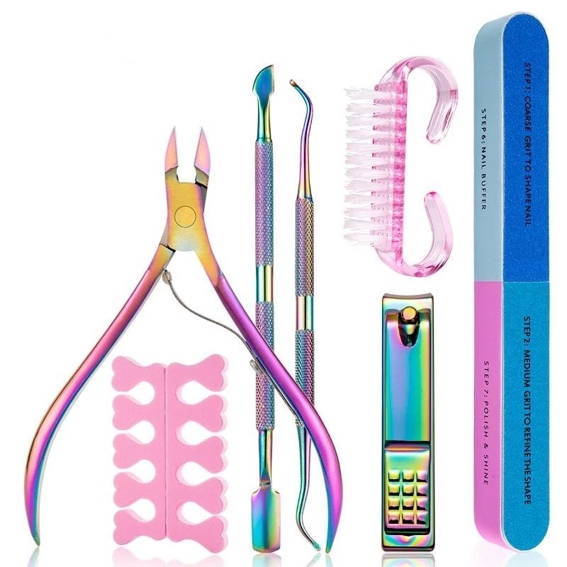 7Pcs/Set Nail Clipper Set Nail Files Stainless Steel Nail Tools Clean ...
