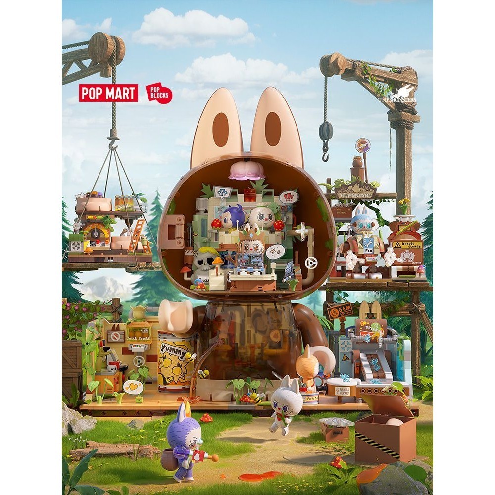 Popmart LABUBU THEMONSTERS Forest Secret Base Building Blocks Bubble ...
