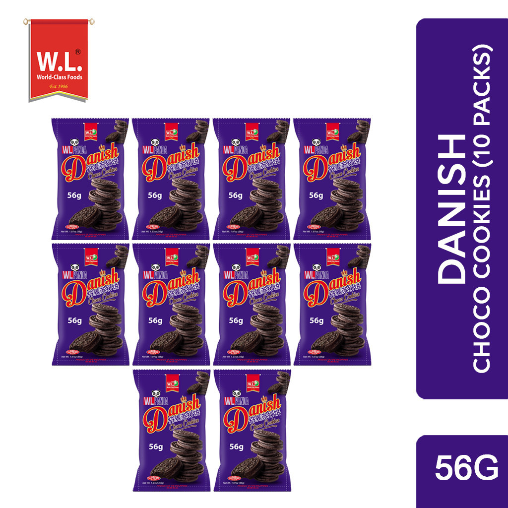 WL FOODS Danish Choco Cookies 56g x 10's | Shopee Philippines
