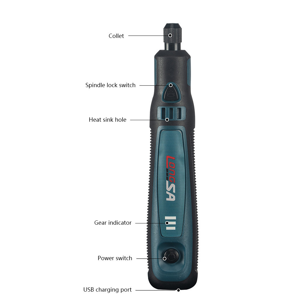 【EST】 Cordless Rotary Tool Kit 3-Speed Wireless Engraving Pen ...
