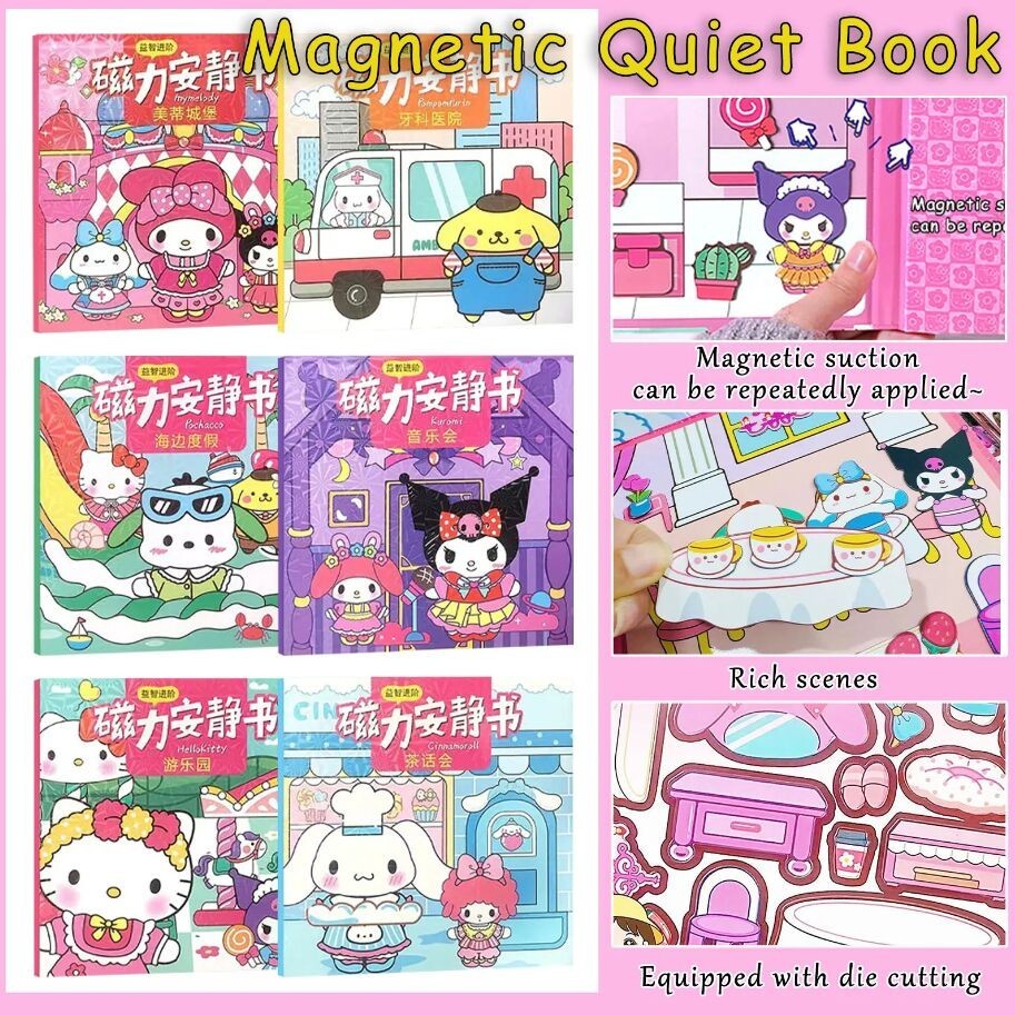 Sanrio Magnetic Quiet Book No Cut And Diy Required Hello Kitty Kuromi ...