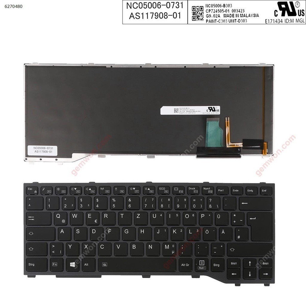 RQ+German QWERTZ New Replacement Keyboard for Fujitsu Siemens Lifebook ...