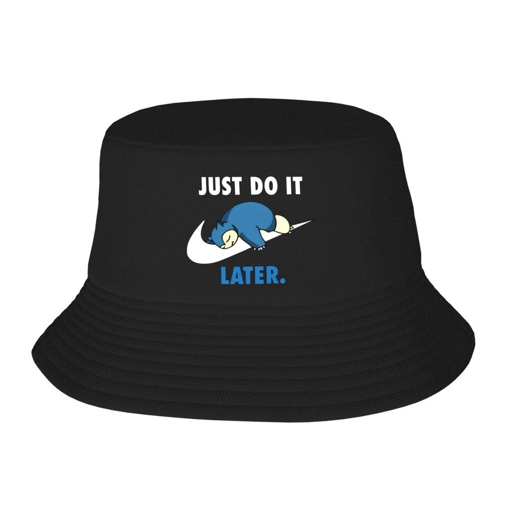 Snorlax Just Do It Later Lazy Tick Swoosh Adult Fisherman's Hat ...