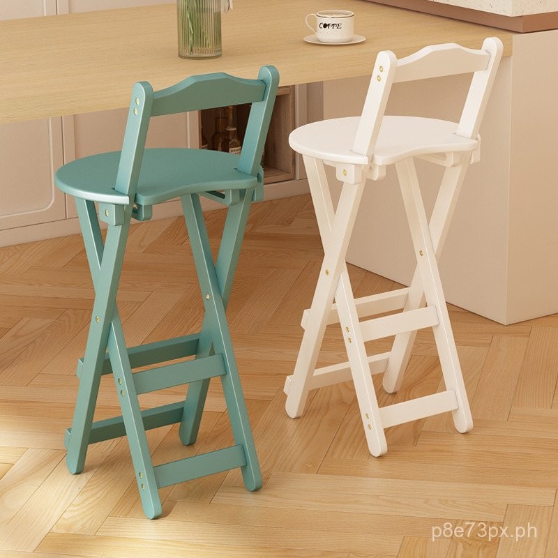 Bamboo Dining Chair Simple Folding Chair Home Bar Chair with Backrest ...