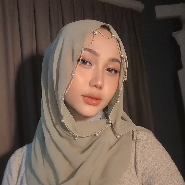 Fashion New Malaysia Chiffon Hijab with Pearl Chain Beaded Wedding High ...