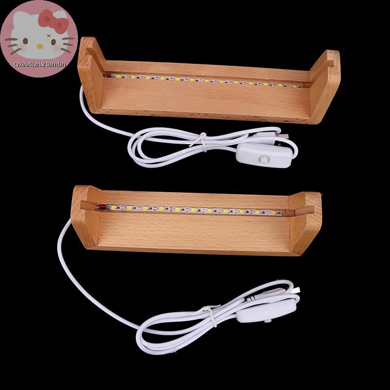 tweettwitombn Wood Led Light Base Display Stand U-shaped Frame Art ...