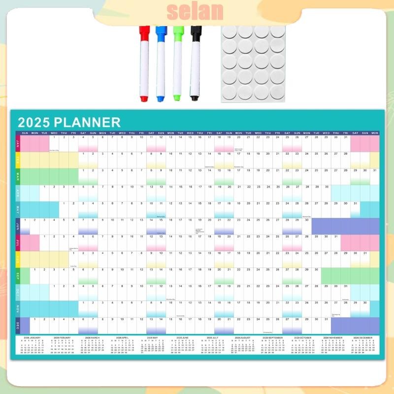 SEL 2025 Wall Calendar Yearly Wall Planner 2025 Full Year to View ...