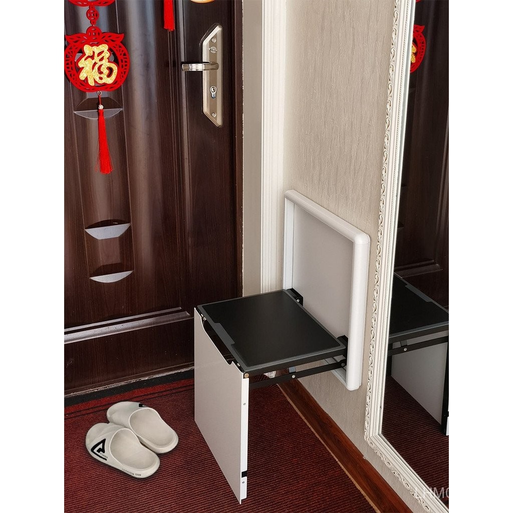 Hidden Bathroom Entryway Stool Wall-mounted Folding Chair Wall Stool ...