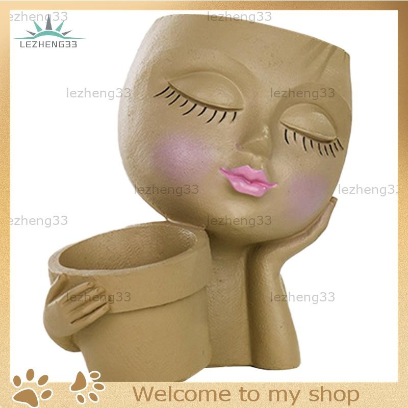 【lezheng33】1 PCS Face Planter Pot Double Flower Pots Indoor Outdoor ...
