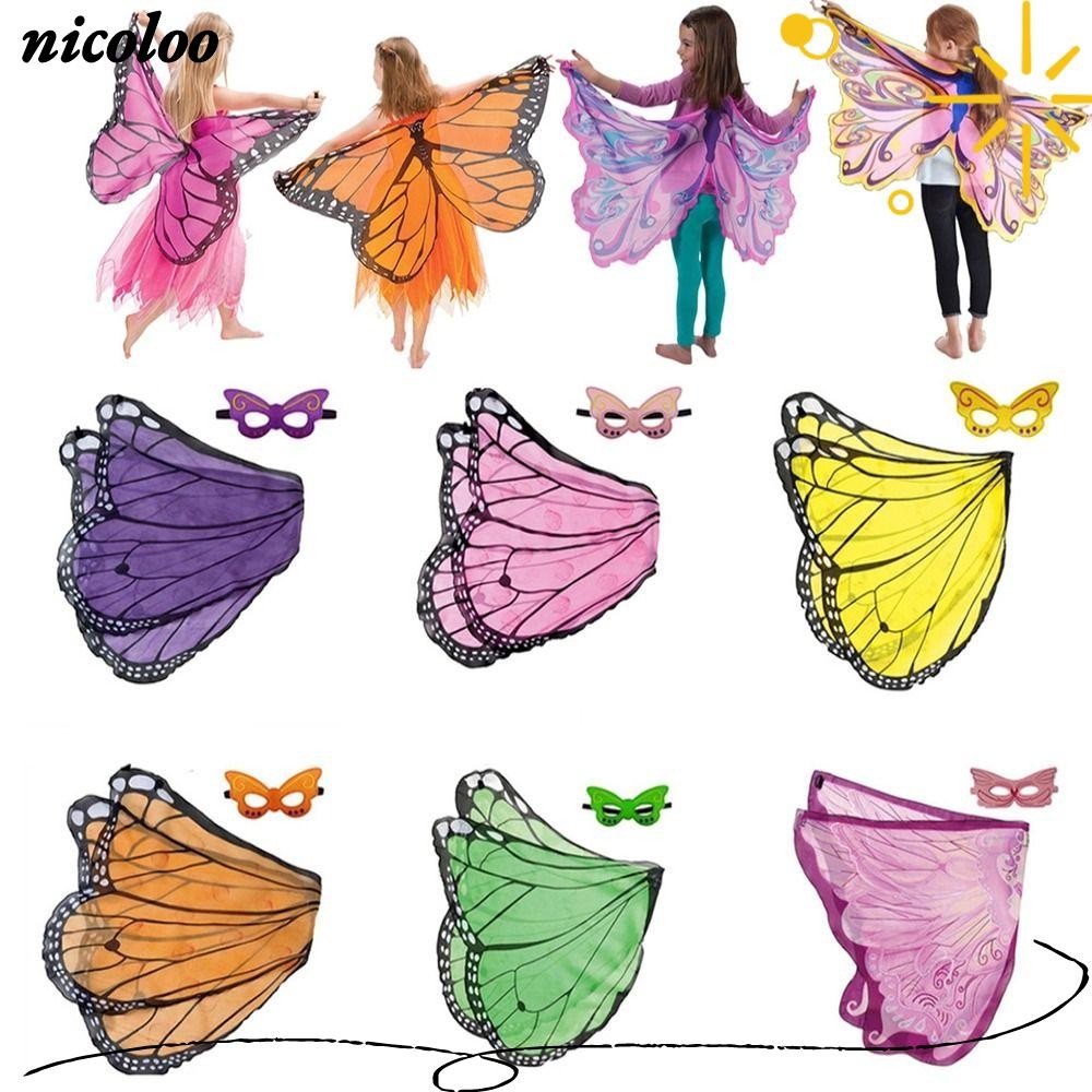 NICOLOO Butterfly Wings Cape, Chiffon Performance Elf Angel Wings Cloak ...