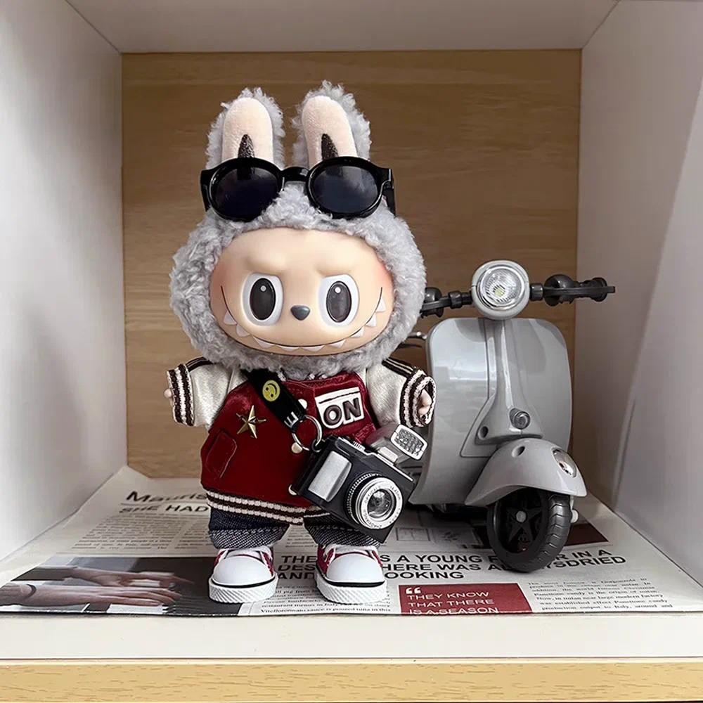 15cm Labubu Outfit Red Baseball Jersey Doll Clothes & Accessories ...