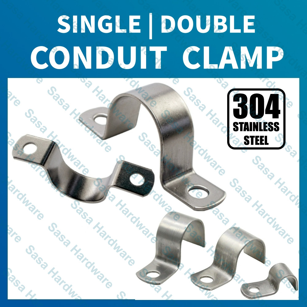 2pcs Conduit Clamp 1/2 , 3/4 , 1 ,2 Stainless 304 For PVC Pipe EMT IMC ...