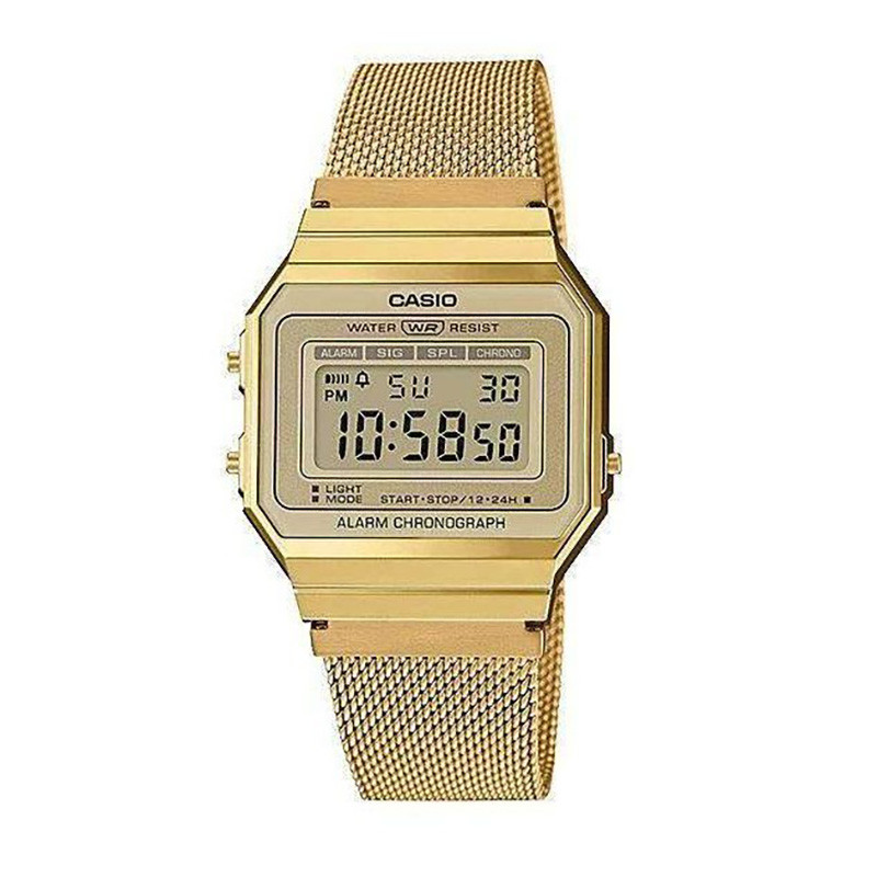 Casio (A700WMG) Gold Stainless Steel Mesh Strap Digital Watch | Shopee ...
